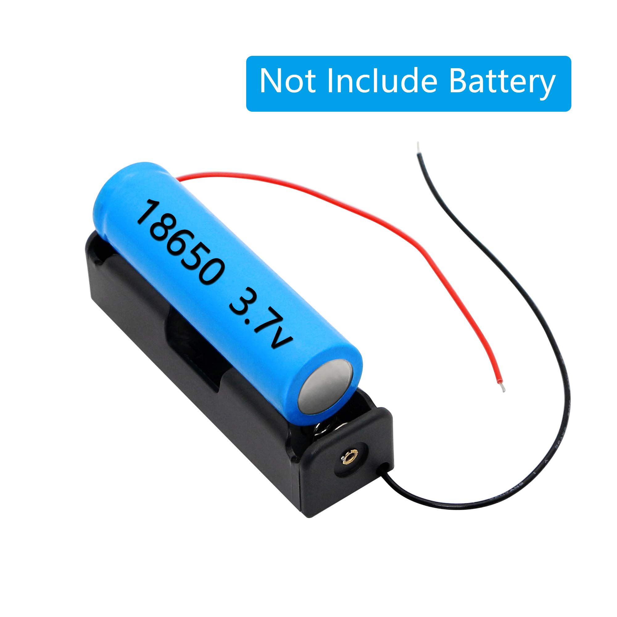 PNGKNYOCN 18650 Battery Clip 1 Slots 3.7V Plastic 18650 Battery Storage Box Case with Black and Red Wire Leads YOUCHENG for 18650 Battery with Connect Lead(5-Pack)