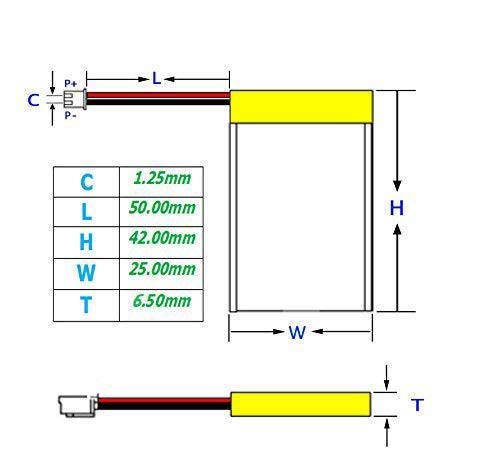 BrightTea 3.7V 800mAh Lithium Ion Polymer Battery Rechargeable Battery Li-ion Li-Po