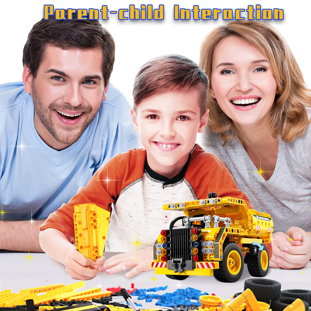 Amy&Benton Dump Truck Building Toys Sets for Boys 8-12 or Airplane Building Kit STEM Plane Building Toys Set for Kids