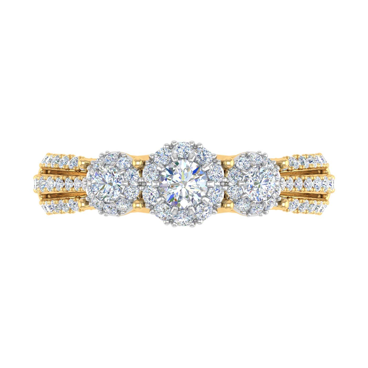 3/4 Carat 3-Stone Diamond Engagement Ring in 10K Yellow Gold (Ring Size 9.25)