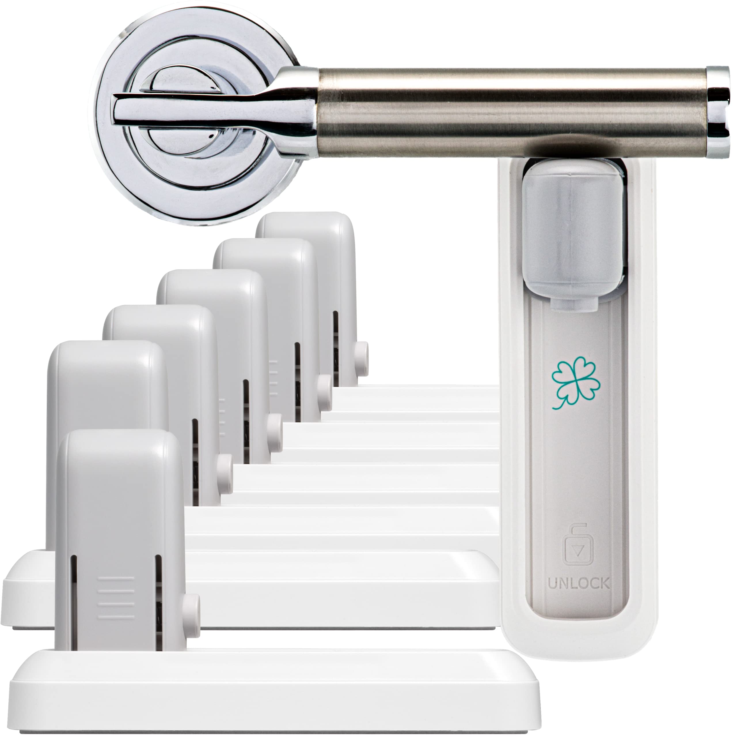 Set-of-6 - Child Door Locks, Baby Door Lock, Child Proof Door Lock, Door Safety for Kids, Child Locks for Door, Door Locks for Kids Safety, Door Lever Child Lock, Lever Locks, by Nefer Creations