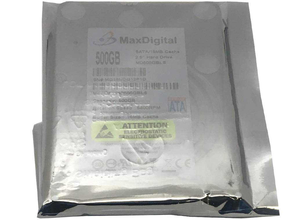 MaxDigital 500GB 5400RPM 16MB Cache SATA 6Gb/s 7mm 2.5in Notebook/Mobile Hard Drive (MD500GLSA1654S) - 2 Year Warranty