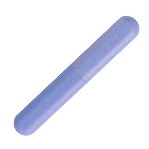 Travel Toothbrush Case Plastic Portable Toothbrush Holder for Travel, Business, Home, Camping, School(2 Pcs, Blue)