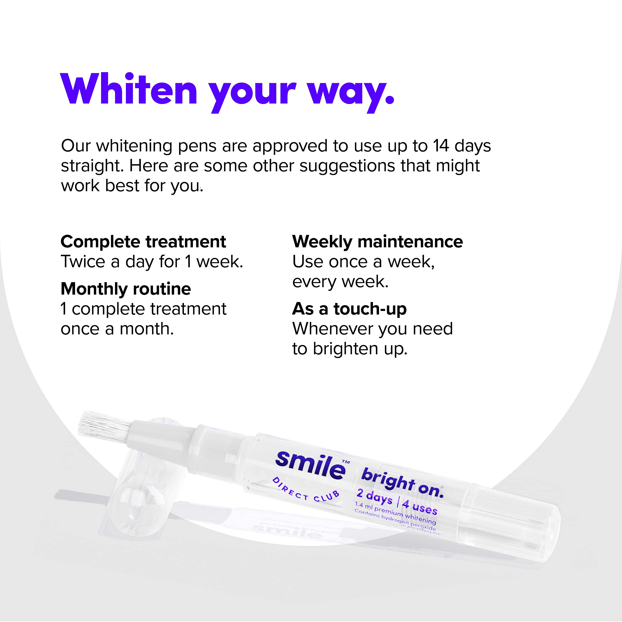 SmileDirectClub Teeth Whitening Kit - 8 1.4ml Gel Pens - Professional Strength Hydrogen Peroxide - Pain Free and Enamel Safe - Up to 9 Shades Whiter in 1 Week
