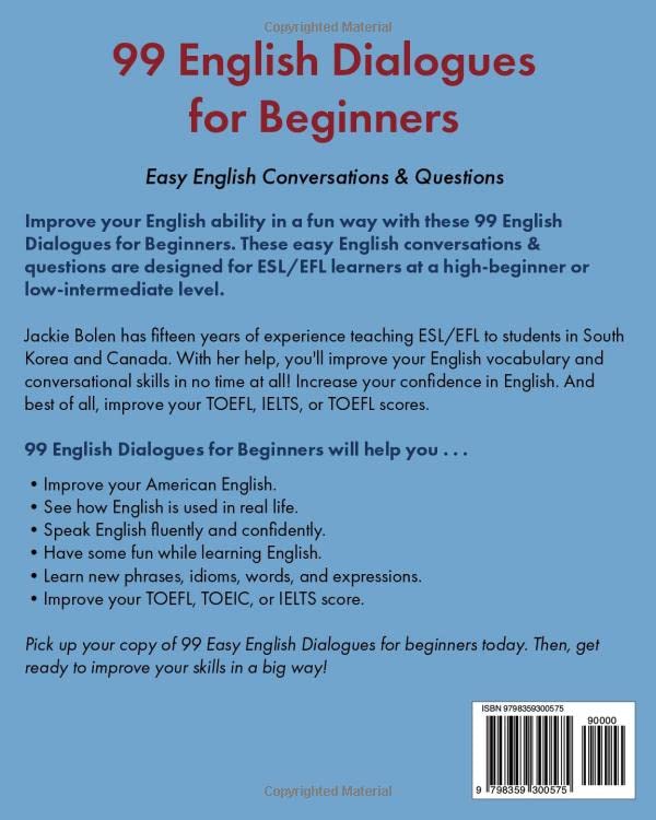 99 English Dialogues for Beginners: Easy English Conversations & Questions (Learn English for Adults)