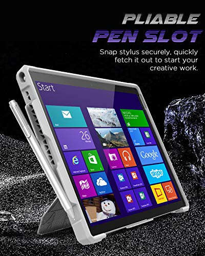 MoKo Case Fit Microsoft Surface Pro 7 Plus/7/6/5/4/LTE, [Heavy Duty] Shockproof Full-Body Rugged Hybrid Tablet Case with Hand Strap & Kickstand Fit Pro 7+/Pro 7/Pro 6/Pro 5/Pro 4/Pro LTE, Green+Gray