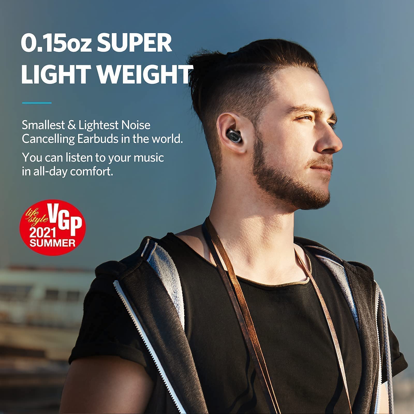 EarFun Wireless Earbuds Active Noise Cancelling Free Pro Bluetooth 5.2 Earbuds, in-Ear Headphones with 4 Mics, Clear Sound Deep Bass Earphones, Lightweight Fit, Low Latency, IPX5 Waterproof, 32Hrs