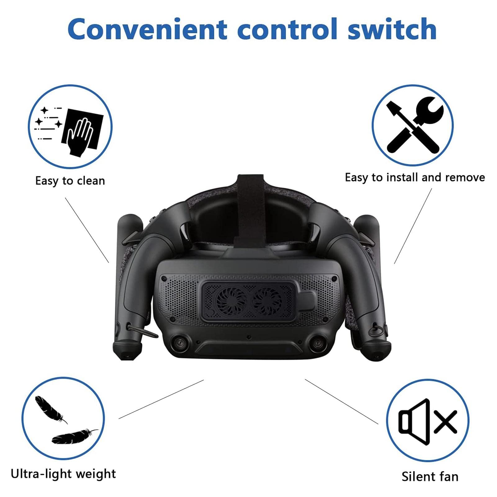 3D Printed USB Radiator Fans Accessories Cooling Heat for Valve Index VR Headset ABS Cooling Fan for Valve Index in VR Game, for VR Headset Preventing Fogging Qym