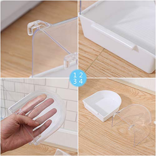 POPETPOP Bird Bath Hanging Parrot Bath Covered - Birdcage Outside Bathing Tub for Small Brids Budgerigar Canary Parrots - Bird Cage Accessories (Random Color)