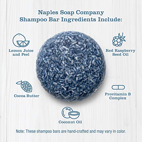 Naples Soap Company Solid Shampoo Bar for All Hair Types – Eco-Friendly, Free of Parabens, Alcohol, Pthalates – Handmade, pH Balanced, Hydrating Haircare, Lasts 50-75 Uses – Boyfriend, 1.75 oz