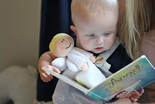 The Angel Gift Angel Lovey Baby Security Blanket, Unisex Newborn Gift, Soft Lovey for Babies - Courage, Boy