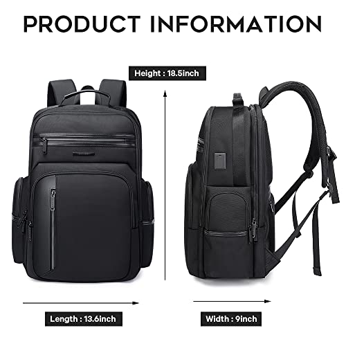 BANGE Travel Backpack, Business Durable Laptops Backpack with USB Charging Port, Computer Backpack for Men & Women Fits 15.6 Inch Notebook