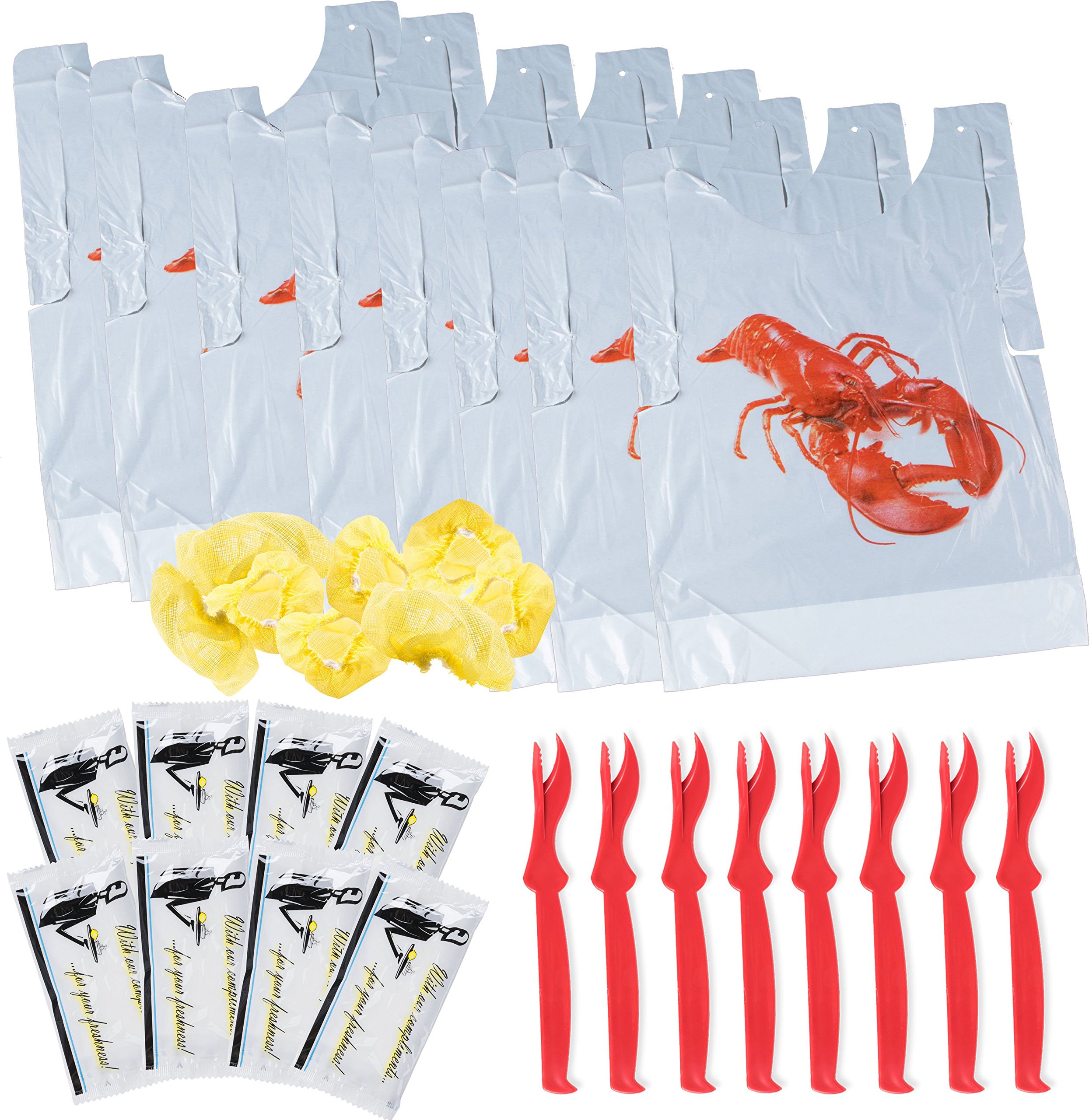 Catered Cravings Lobster Bibs Seafood Cracker Sheller Set