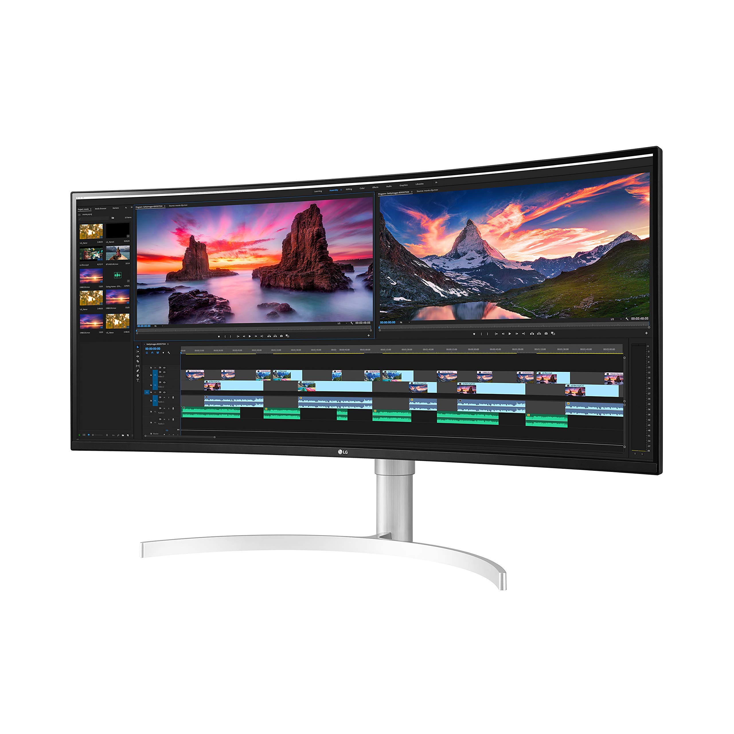 LG 38WN95C-W 38-Inch Curved UltraWide QHD+ 3840x1600 NVIDIA G-SYNC Compatible Nano IPS 144 Hz Refresh Rate and 1 ms Response Time Gaming Monitor with Thunderbolt 3 Connectivity (Renewed)