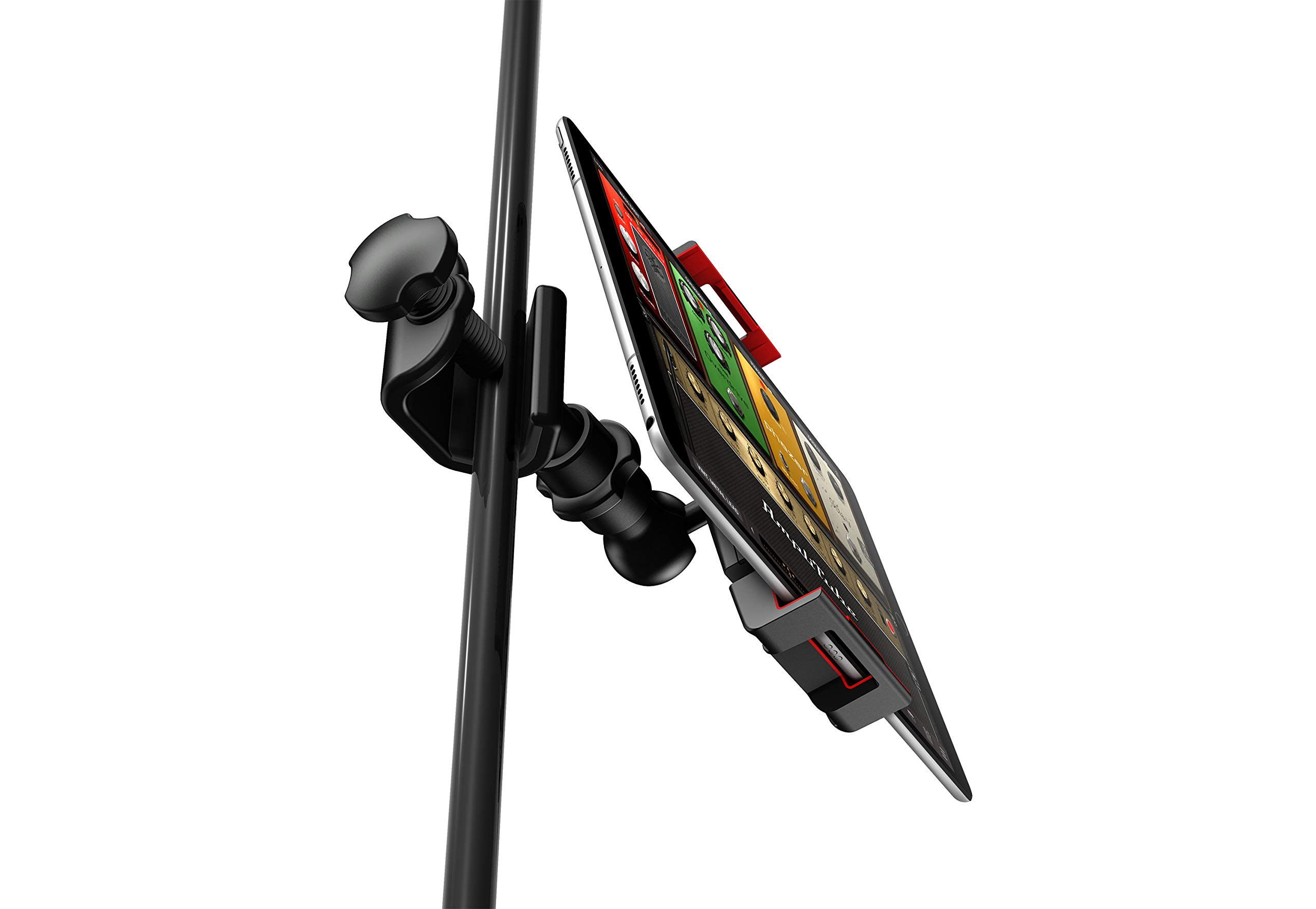 IK Multimedia iKlip 3 Tablet Holder for mic Stands, fits iPad and Android Tablets Between 7" to 12.9" with an Adjustable 360° Swivel and Soft-Touch fit