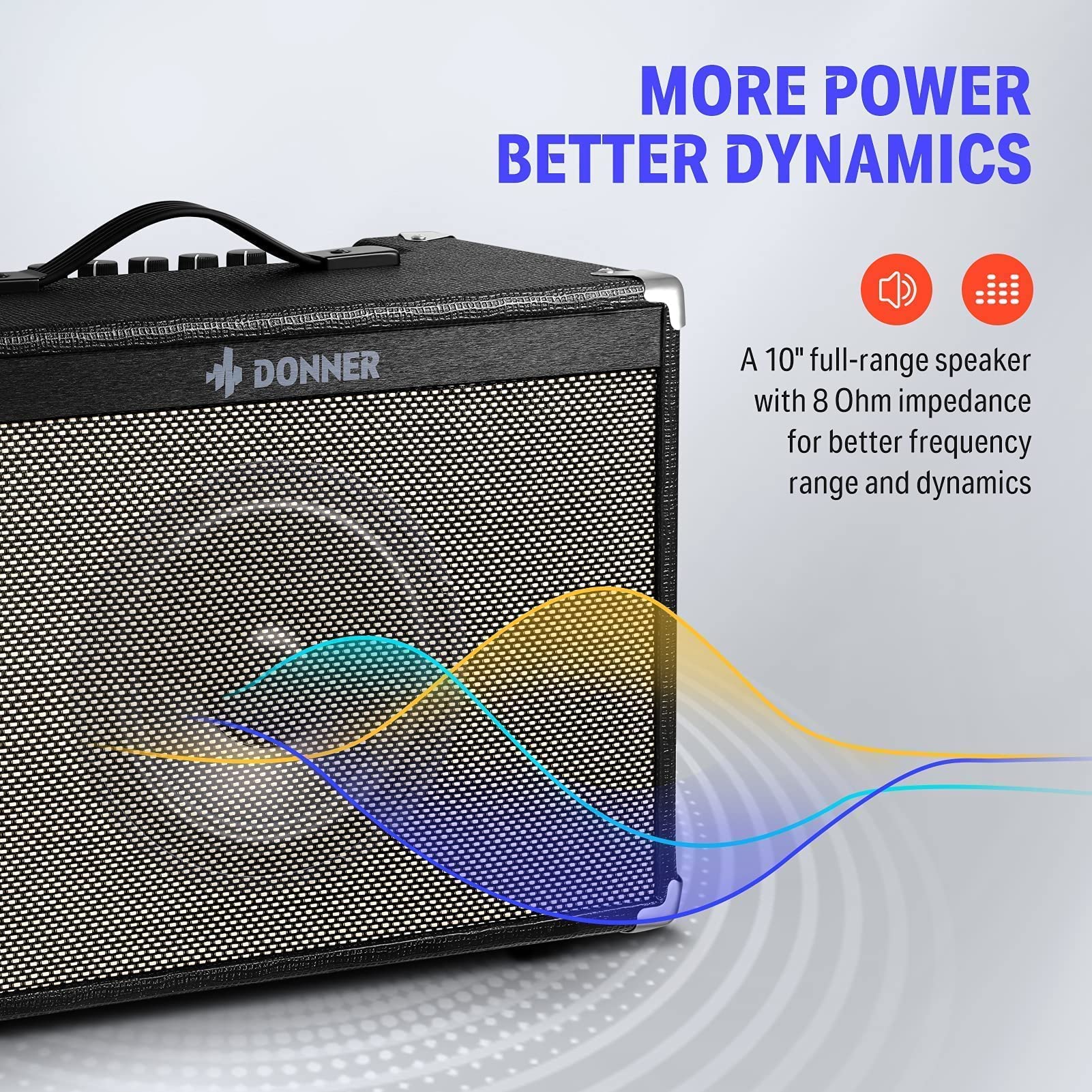 Donner 39 Inch Electric Guitar Solid Body with Electric Guitar Amp 30W, Guitar Practice Amplifier Combo DA-30 with 10"Speakers， Clean & Distorted Dual Channel Sound Circuit Design