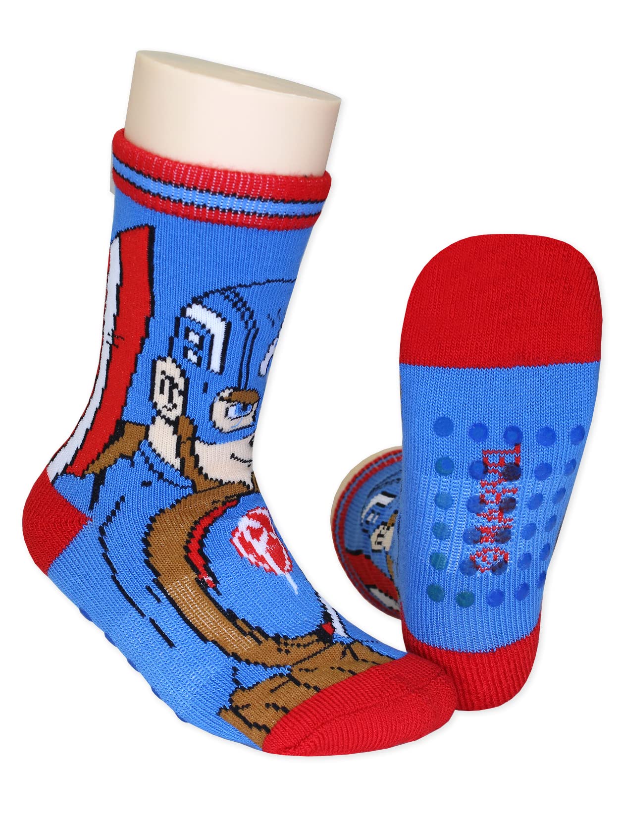 Super Hero Adventures Avengers Boys 6 pack Socks with Grippers (5-7 yrs, Multi)