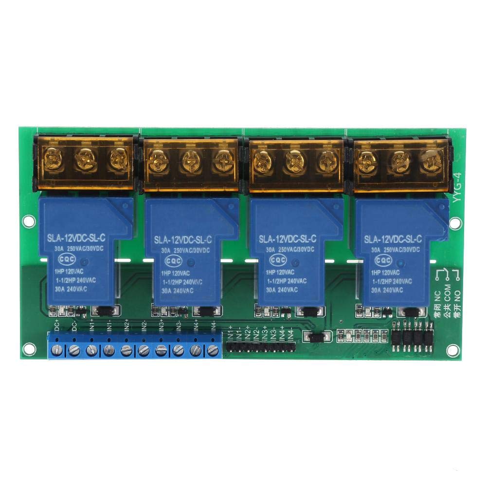 30A 4 Channel Relay Module Expansion Board for Raspberry Pi DSP AVR PIC ARM (12VDC)