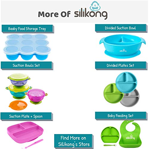 Silikong Non-Slip Silicone Placemats for Kids - BPA Free, Dishwasher Safe, Easy to Clean. 2 Pack (Pink/Gray)