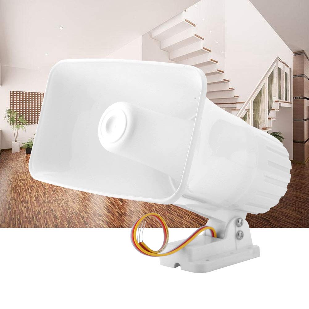 Wired Alarm Siren Horn, 150 db DC 12V Dual Tone Wired Horn Siren Burglar Alarm System Warning Horn Outdoor Electric Security Siren for Home Security