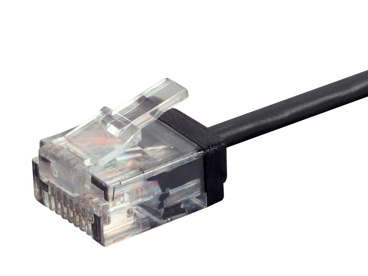Monoprice Cat6 Ethernet Patch Cable - Snagless, 550MHz, UTP, 32AWG, 0.5 Feet, Black - Micro SlimRun Series
