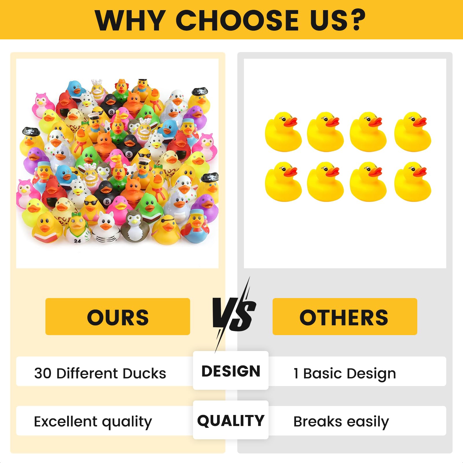 30 Pack Rubber Ducks in Bulk,BOZILY Rubber Ducks Jeep Ducking Jeep Ducks for Ducking Assorted Rubber Ducks Bulk Shower Swimming Bath Toy(30 Pack)