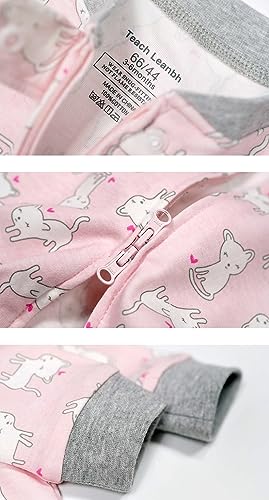 Teach Leanbh Baby 2-Pack Footless Pajamas Cotton Long Sleeve Printing 2 Way Zipper Romper Jumpsuit Sleep and Play 3-24 Months (12-18 Months, Navy dinosaur)