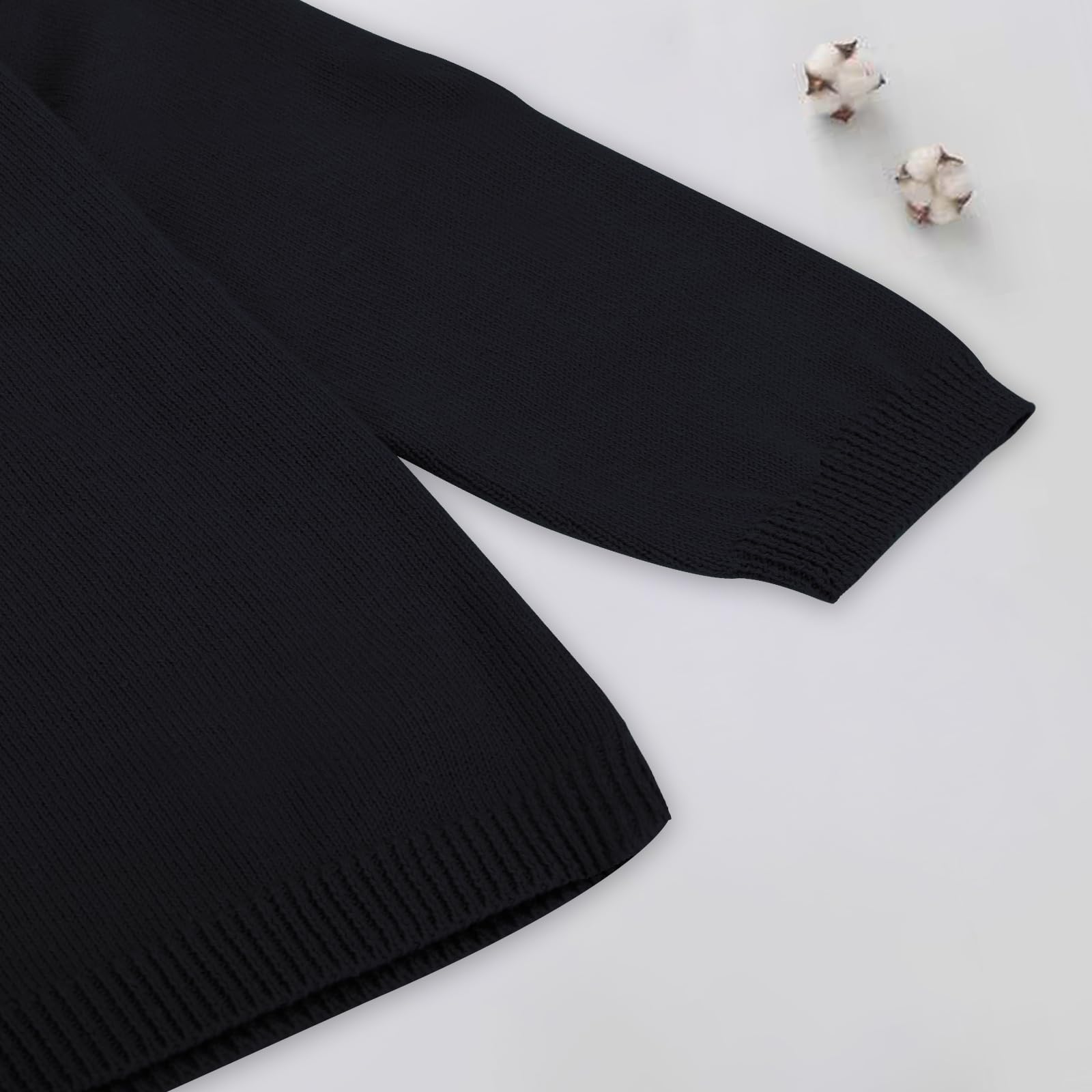 Baby Boys Girls Button-Down Cardigan Toddler Cotton Knit Sweater Black 90