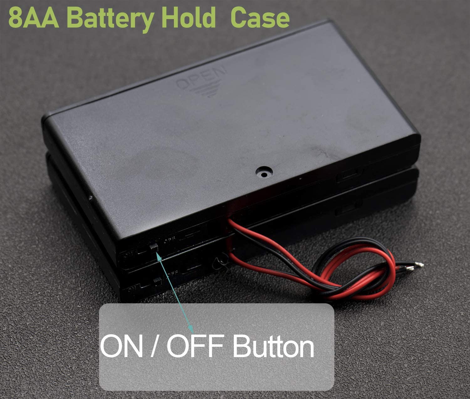 CO-RODE 8 x AA 12V Battery Holder Case Box Wired ON/Off Switch w Cover Pack of 2