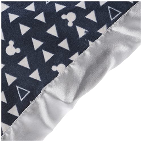 Disney Mickey Mouse Lovey Security Blanket, Navy/Grey 12x12 Inch (Pack of 1)
