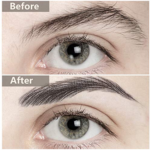 6 Sheets 4D Hair-Like Waterproof Eyebrow Tattoos Stickers Eyebrow Transfers Stickers Temporary Brow Tattoo Peel Off Grooming Shaping Eyebrow Sticker in Arch Style, 66 Pairs Black (High Arch Eyebrow)