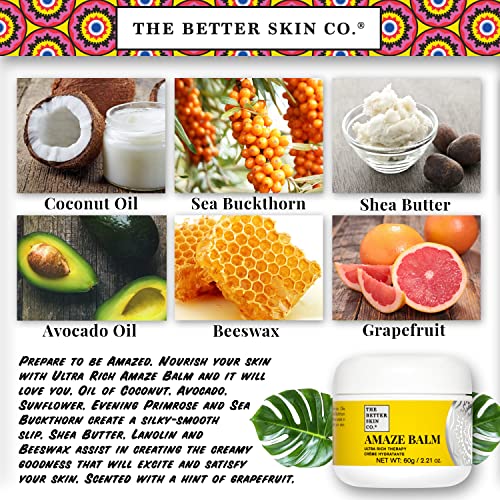 THE BETTER SKIN CO. | Amaze Balm | Overnight Facial Sleeping Cream, Hydrating Mask, Face & Body Moisturizer