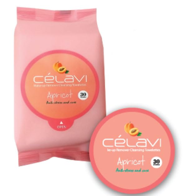 Celavi Makeup Remover Cleansing Wipes Removing Towelettes 2 Packs - 60 Sheets (Collagen)