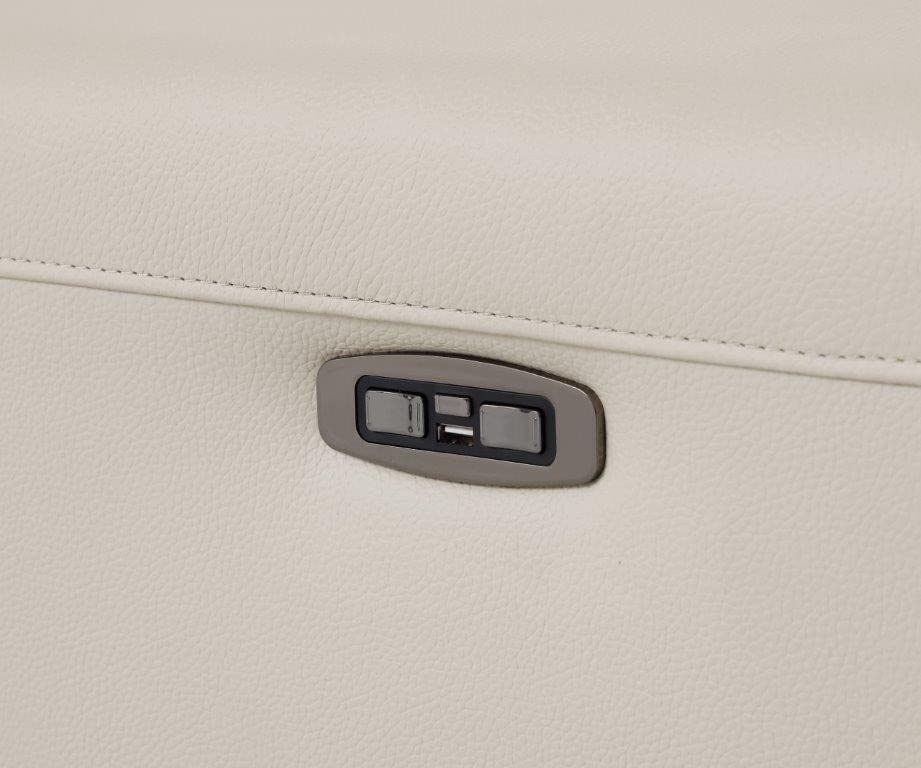 Blackjack Furniture Siena Power Reclining Sofa with USB Ports to Charge Devices, Adjustable Multi-Position Headrests, Wall Hugger Design, 82.6" W, Beige