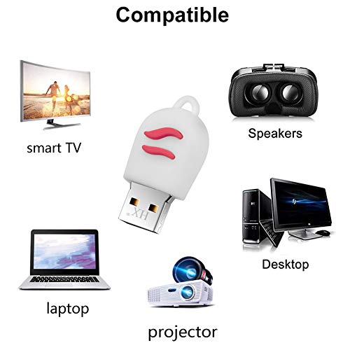 USB Flash Drives, 8GB / 16GB / 32GB / 64GB Waterproof USB 2.0 USB Memory Stick Data Storage Pendrive Thumb Drives (32GB, White Paw)