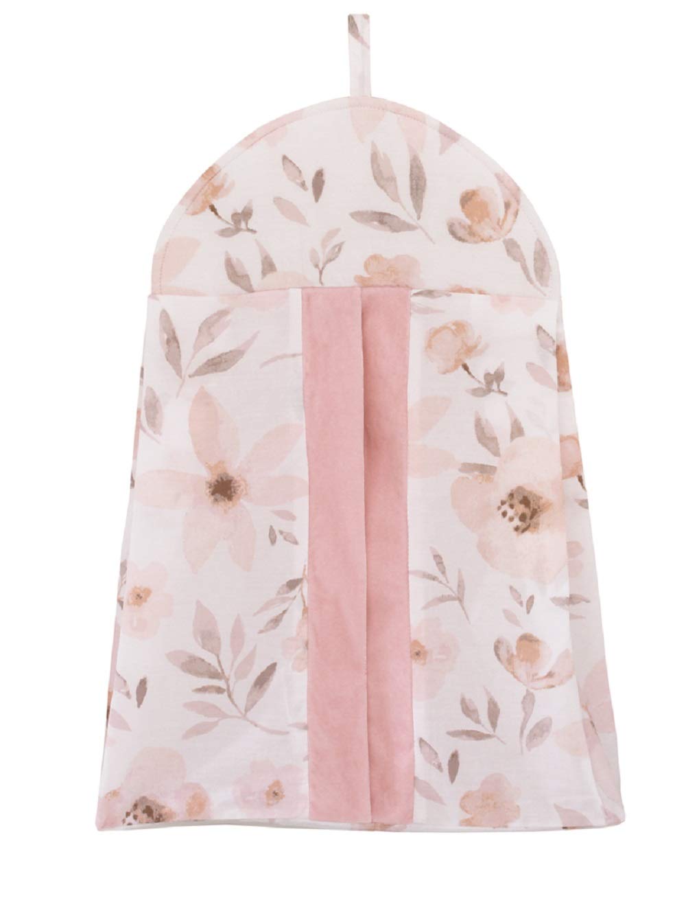 NoJo Countryside Floral - Pink, Grey & White 4Piece Nursery Crib Bedding Set, Comforter, Fitted Crib Sheet, Dust Ruffle, Diaper Stacker, Pink, Peach, White, Grey
