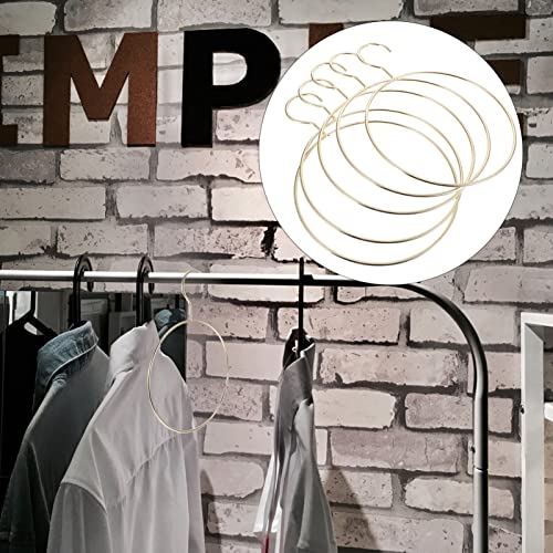 TOPBATHY 5pcs Round Clothes Hangers Metal Scarf Rack Closet Organization Storage Holder (Golden)