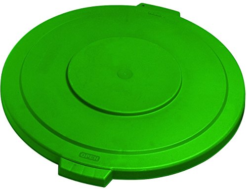 Carlisle FoodService Products 34105609 Bronco Polyethylene Round Lid, 26-1/2" Diameter x 2-1/4" Height, Green, for 55 Gallon Trash Containers
