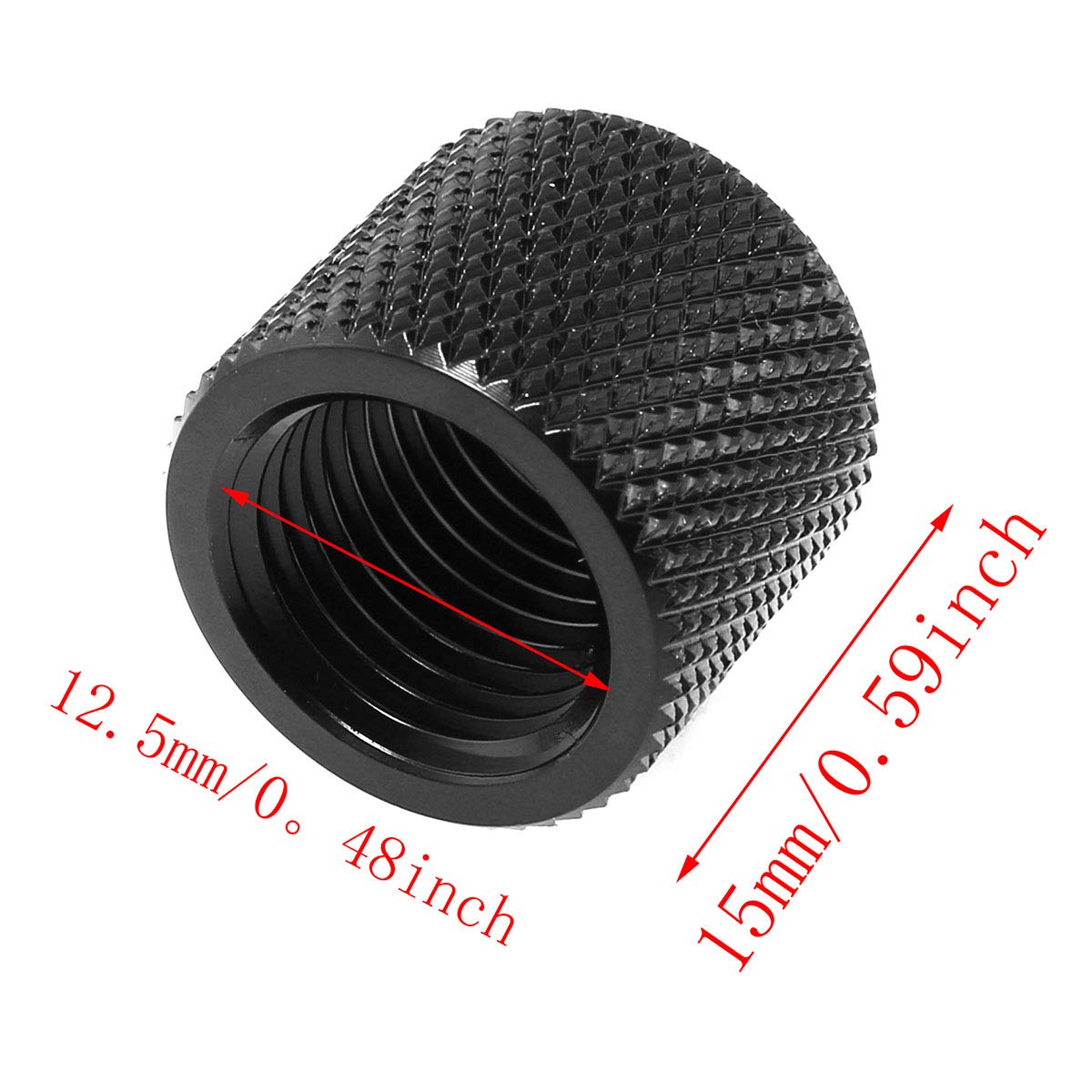 ZRM&E G1/4" Female to G1/4" Female 15mm Fitting Adapter for Computer Water Cooling System Through Joint Straight Joint, Black