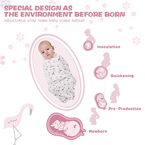Ourcan Baby Swaddle Blankets for Boy Girl 0-3 Months 3-6 Months, Newborn Swaddle Adjustable Infant Wraps 3-Pack, 100% Combed Cotton, Large Size