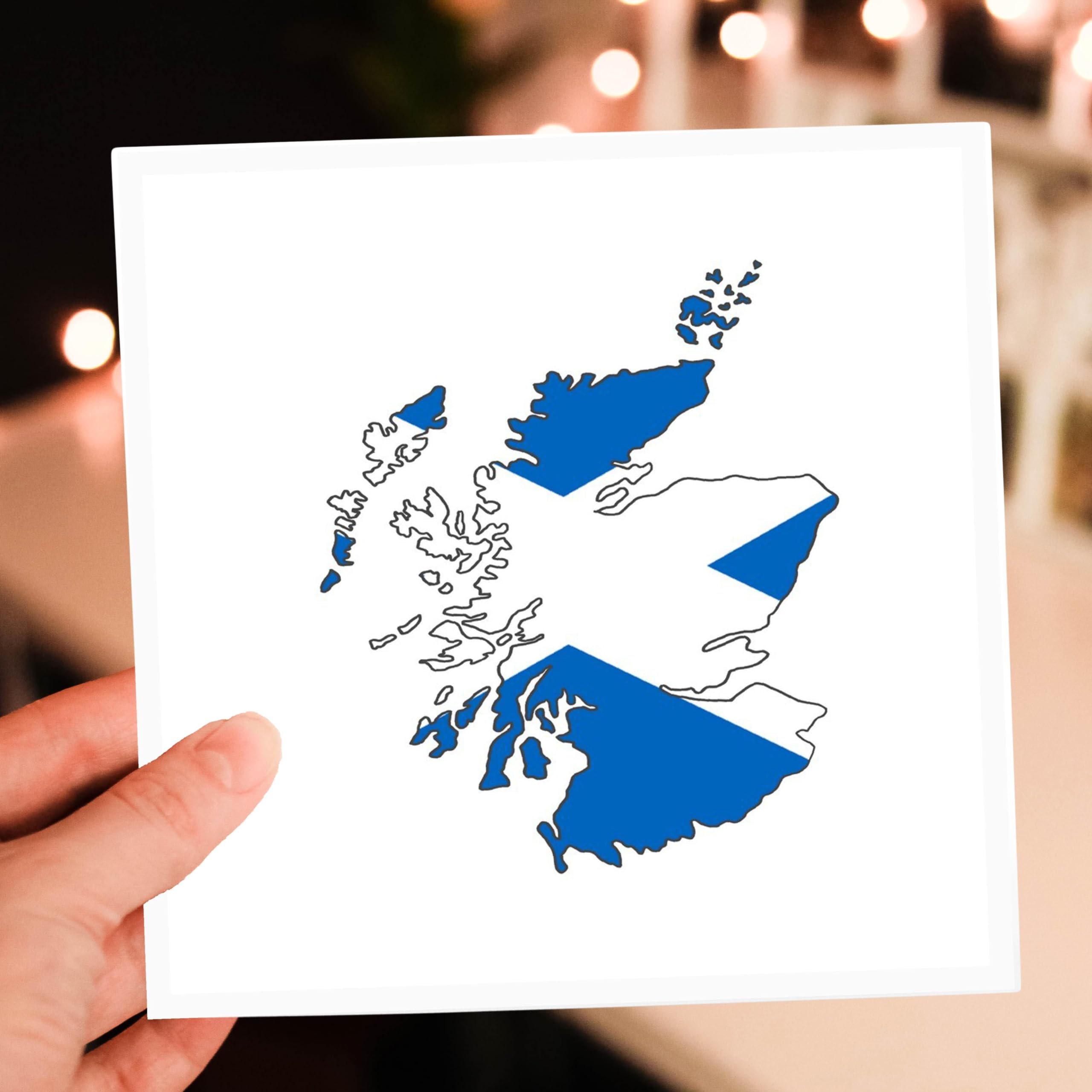 3dRose Greeting Card - Scotland Rugby Fan Saltire Flag Map - Taiche - Vector Art - Scotland Flag Map