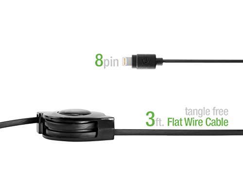 Cellet Retractable iPhone Charger Cable, Lightning Charging Cord, Compatible for Apple iPhone 14 Pro Max Plus13 12 11 iPad Pro Air, iPad Mini, Air Pod, (Apple MFI Certified)