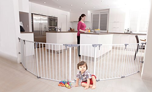 Dreambaby Royale Converta 3-in-1 Play Yard Baby Gate - with 6 Modular Panel - Fits Opening with 151 inch Wide & 29 inch Tall - White - Model L849