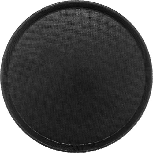 Carlisle FoodService Products CFS 1400GL004 GripLite Rubber Lined Non-Slip Round Serving Tray, 14" Diameter, Black (Pack of 12)