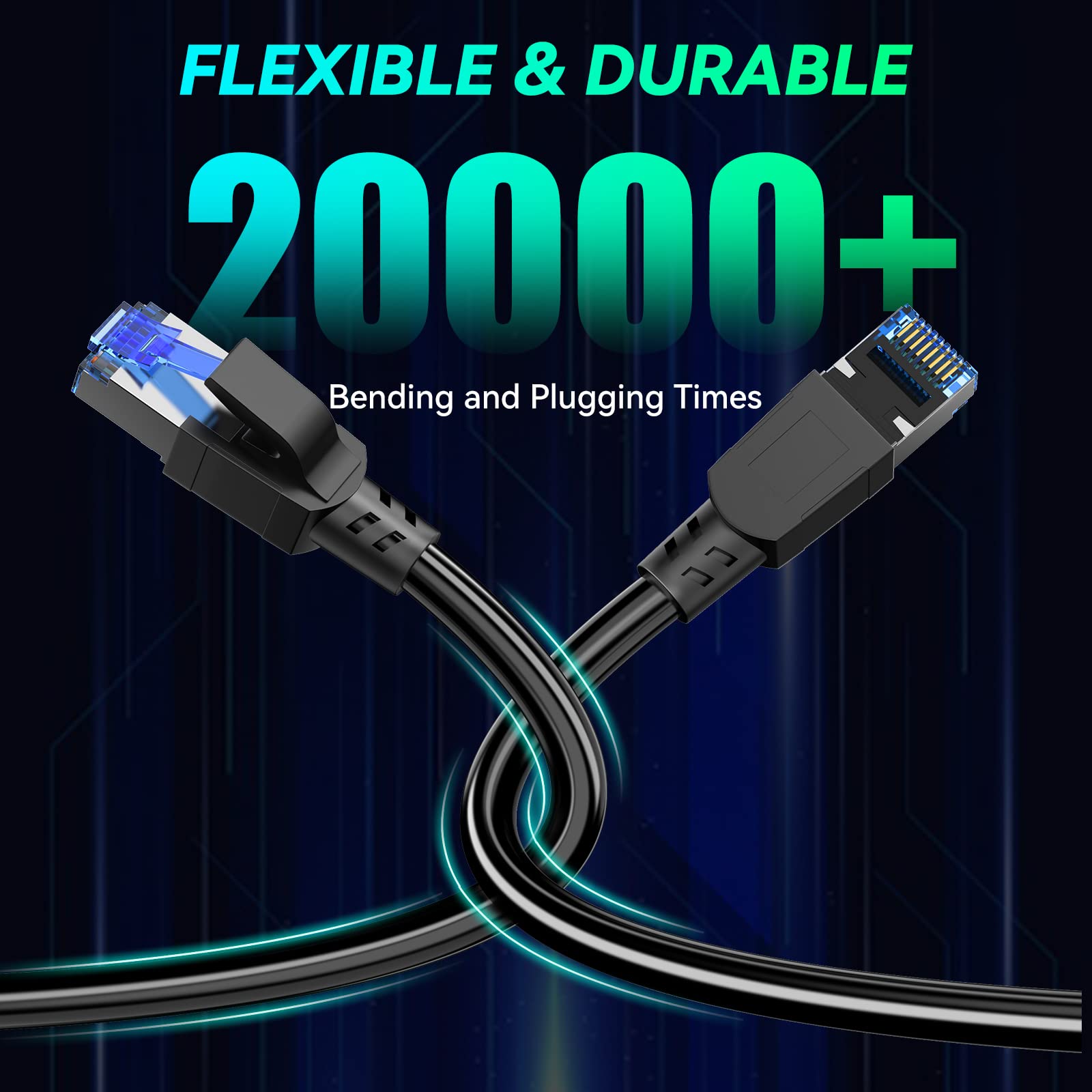 A-Maker [Upgraded] Cat 8 Ethernet Cable, 40Gbps Superhigh Speed Internet Cable, Gold Plated RJ45 Connector, LAN Cable & Network Cable for Modem/Router/Gaming/PC/Office