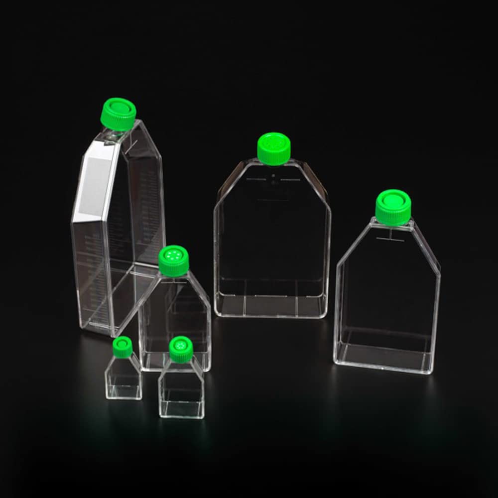 Celltreat 229351 Tissue Culture Treated Flask, Vent Cap, Sterile, 600mL Capacity, 182cm2 Size (Case of 40)