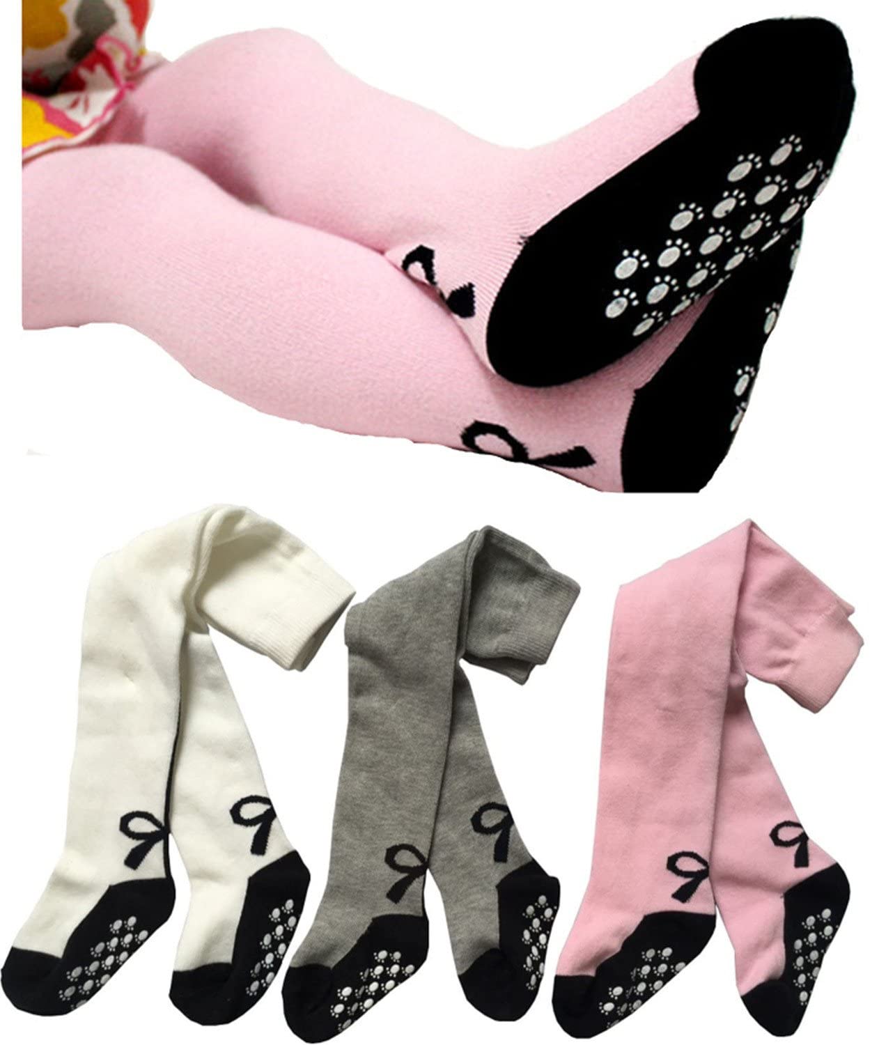 Baby Girl's Tights Stockings Non-skid Toddler Leggings Pants by Toptim (12-24M) 3 pack