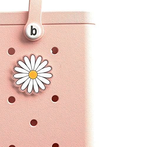 BOGGbeans Daisy Charm for Bogg Bag, Simply Southern Totes, and Similar Styles. Acrylic 3" Flower Charm Accessories for Beach Totes