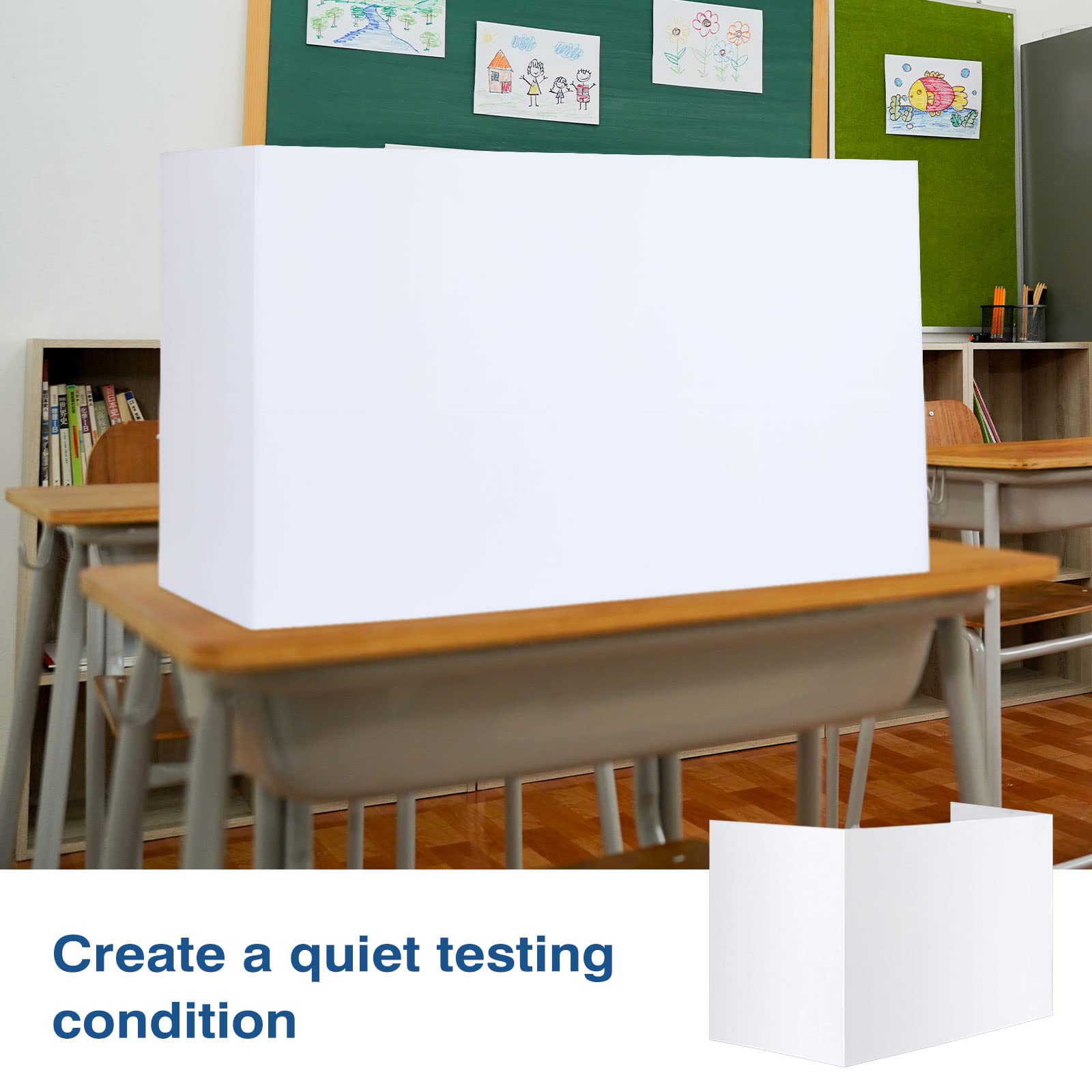 36 Pieces Desk Divider for Student Desks Reduces Distractions Plastic Guard White Classroom Privacy Folders Trifold Desk Divider for School Teacher Student Test Home Supplies
