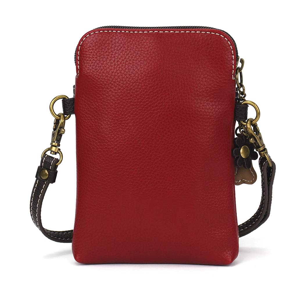 Chala Group Dog CellPhone Crossbody Handbag, Dog Mom, Chala Westie Highlander Terrier Lovers Cross-body Phone Purse with Adjustable Straps (Red and Black -Westie)
